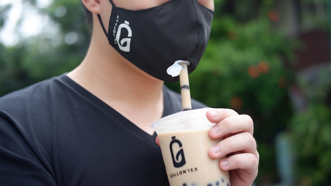 LOOK: This 'sippy face mask' lets you drink while on-the-go