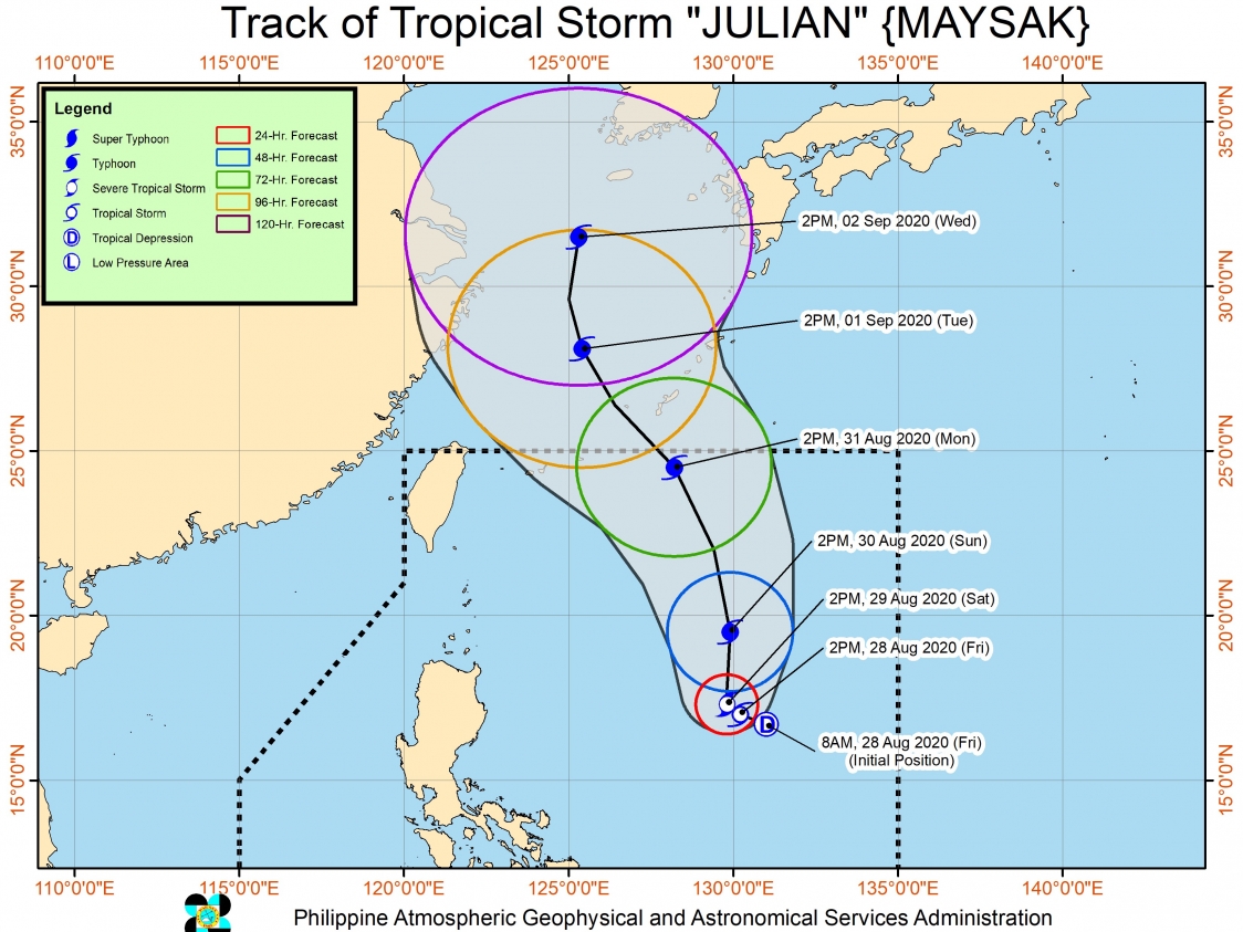 Julian strengthens into tropical storm
