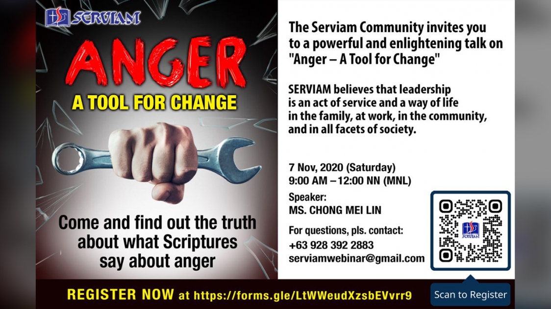 Serviam Community to hold Anger – A Tool for Change webinar on November 7