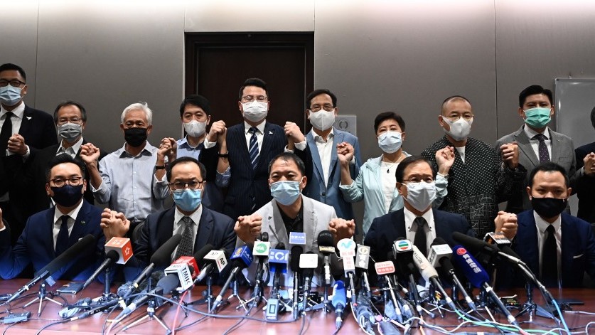 Hong Kong legislature sits without democrats after exodus Hong Kong legislature sits without democrats after exodus