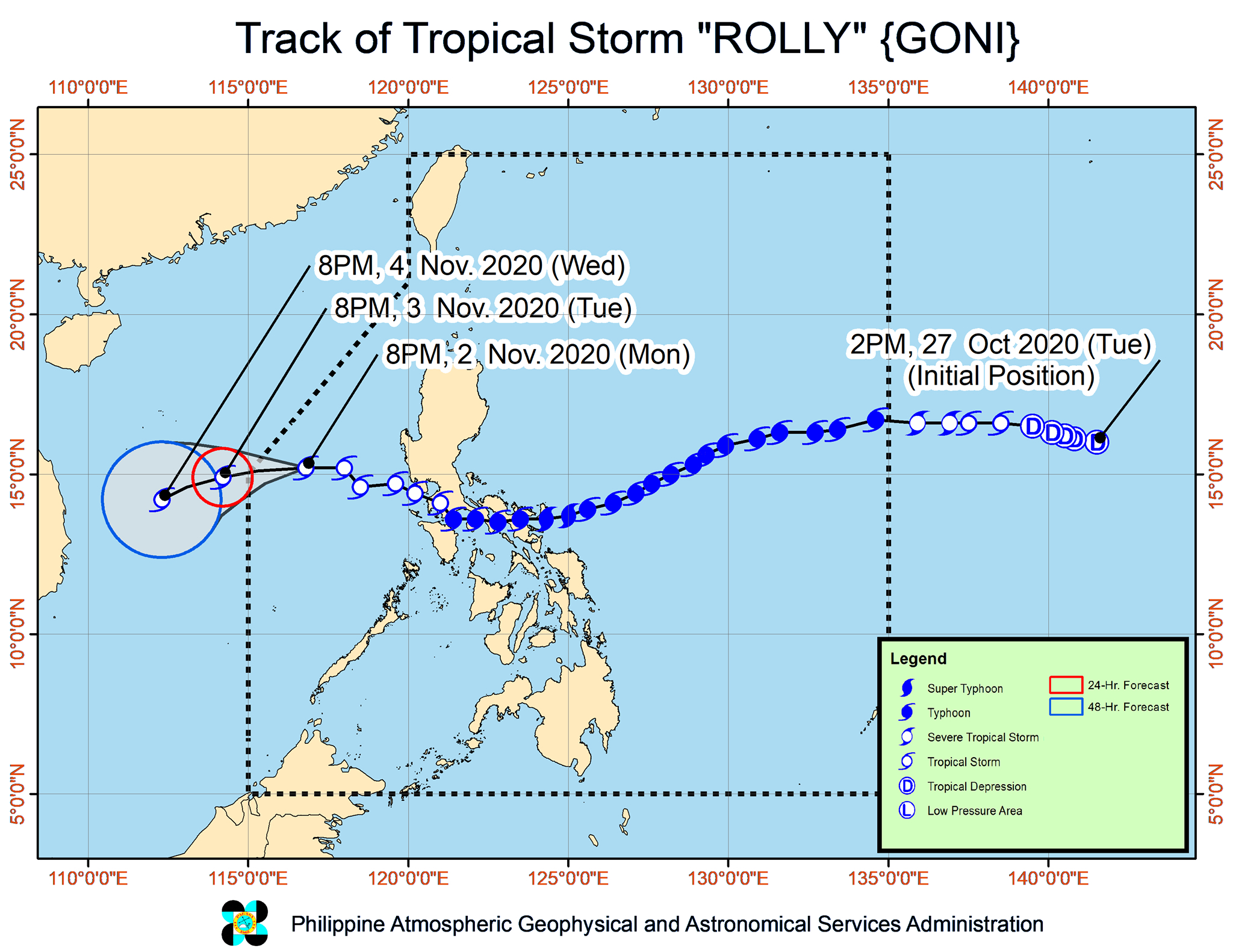 Tropical Storm Siony slows down over Philippine Sea