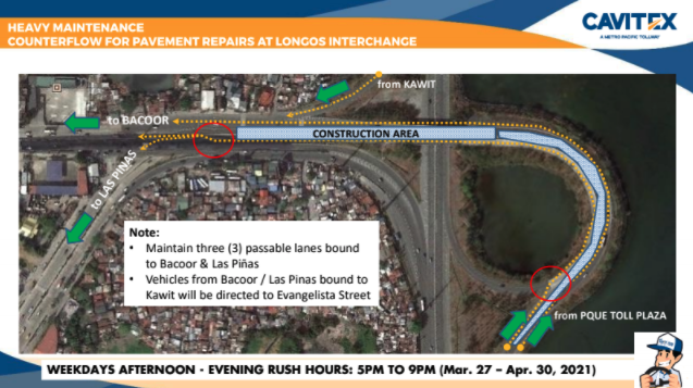 Major construction works along Cavitex set until October