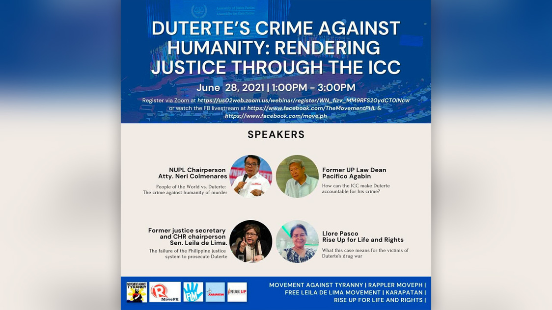 Join webinar on what the ICC probe means to human rights fight in PH