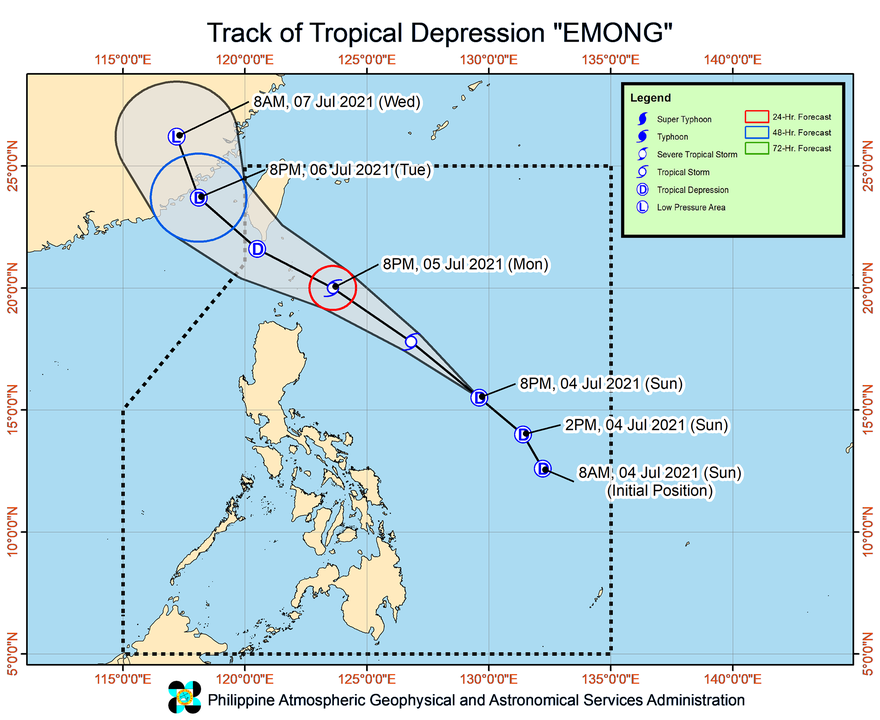 Tropical Depression Emong speeds up as it moves toward Batanes-Babuyan area